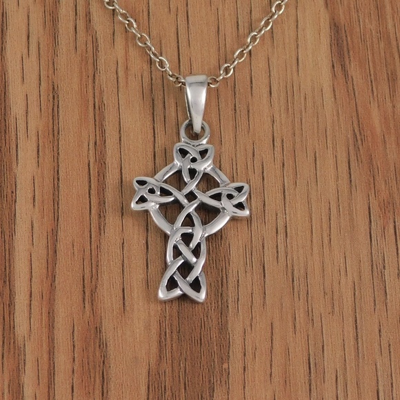 TheIrishGem | Jewelry | Sterling Silver Celtic Trinity Cross Necklace ...